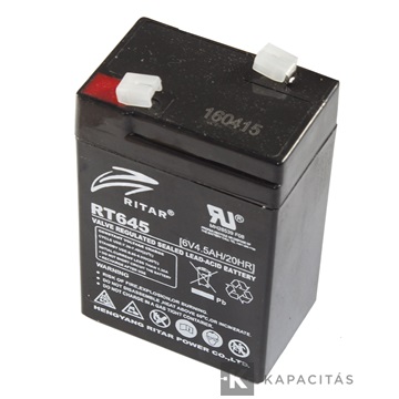 RItar RT645-F1 6V 4,5Ah zárt ólomakkumulátor - Akkumulátorok és töltők ...